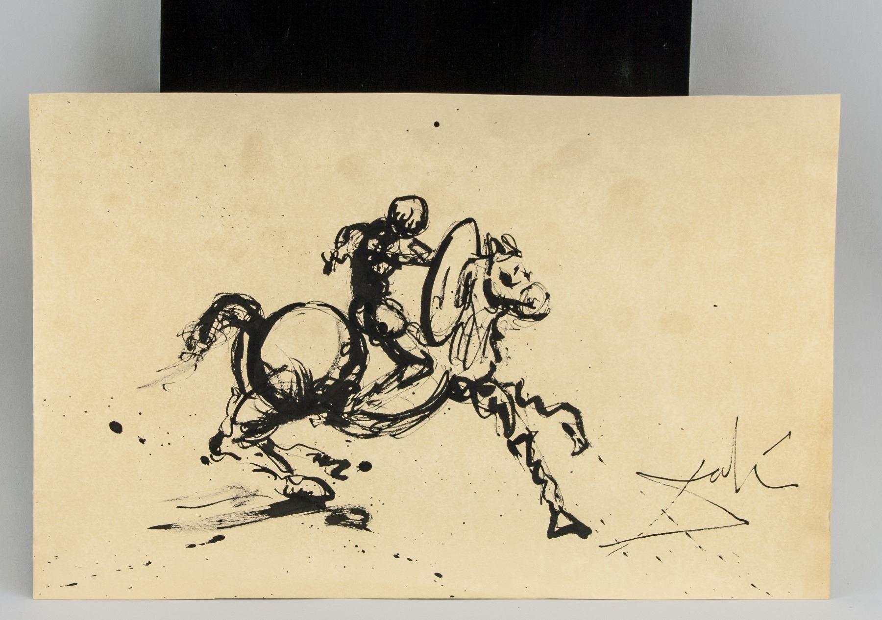 Salvador Dali 1904-1989 Spain Ink Study Knight