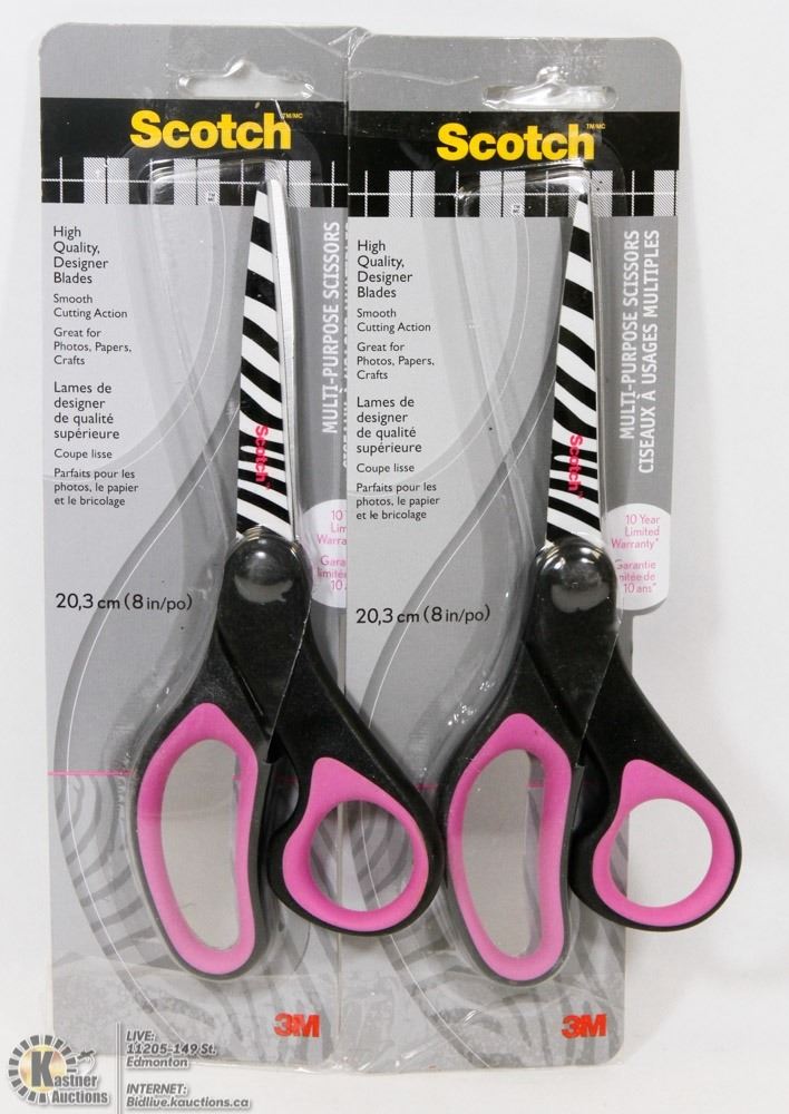 2 SCOTCH 8" MULTIPURPOSE SCISSORS