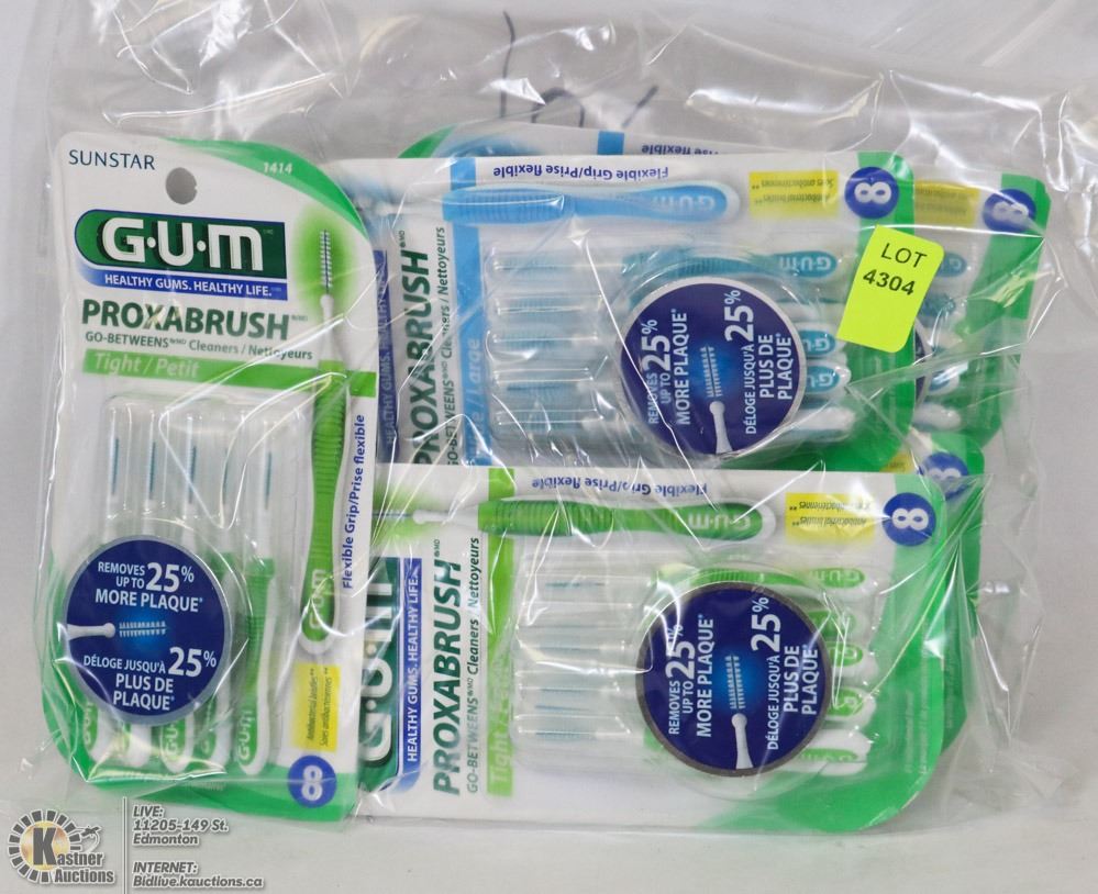 LOT OF 6 GUM ASSORTED 8PK PROXABRUSHES