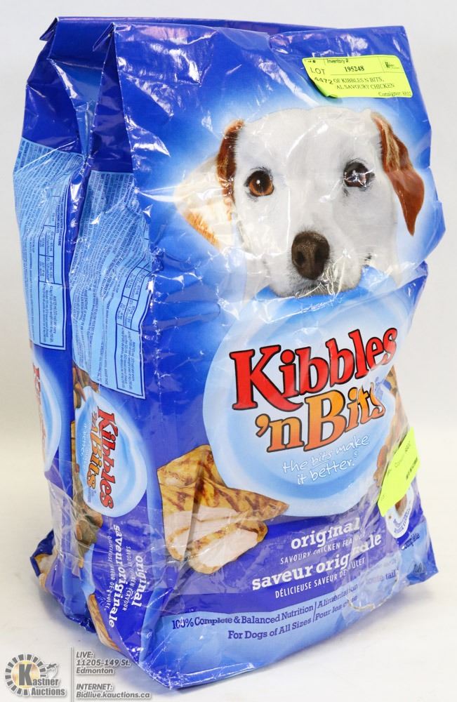 2 BAGS OF KIBBLES N BITS, ORIGINAL SAVOURY CHICKEN