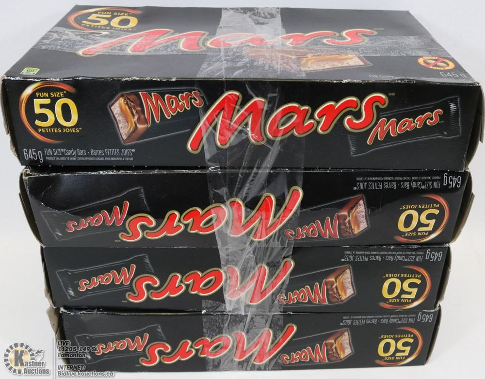 4 BOXES OF 50 FUNSIZE MARS CHOCOLATE BARS