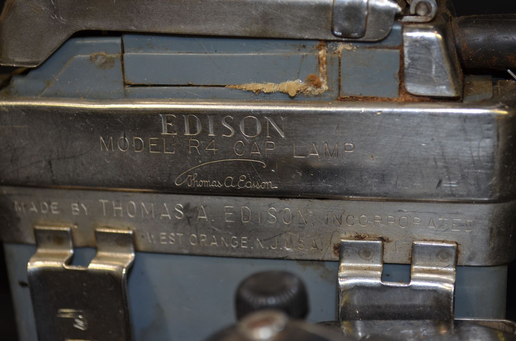 Vintage Thomas Edison R4 (Miners) Cap Lamp