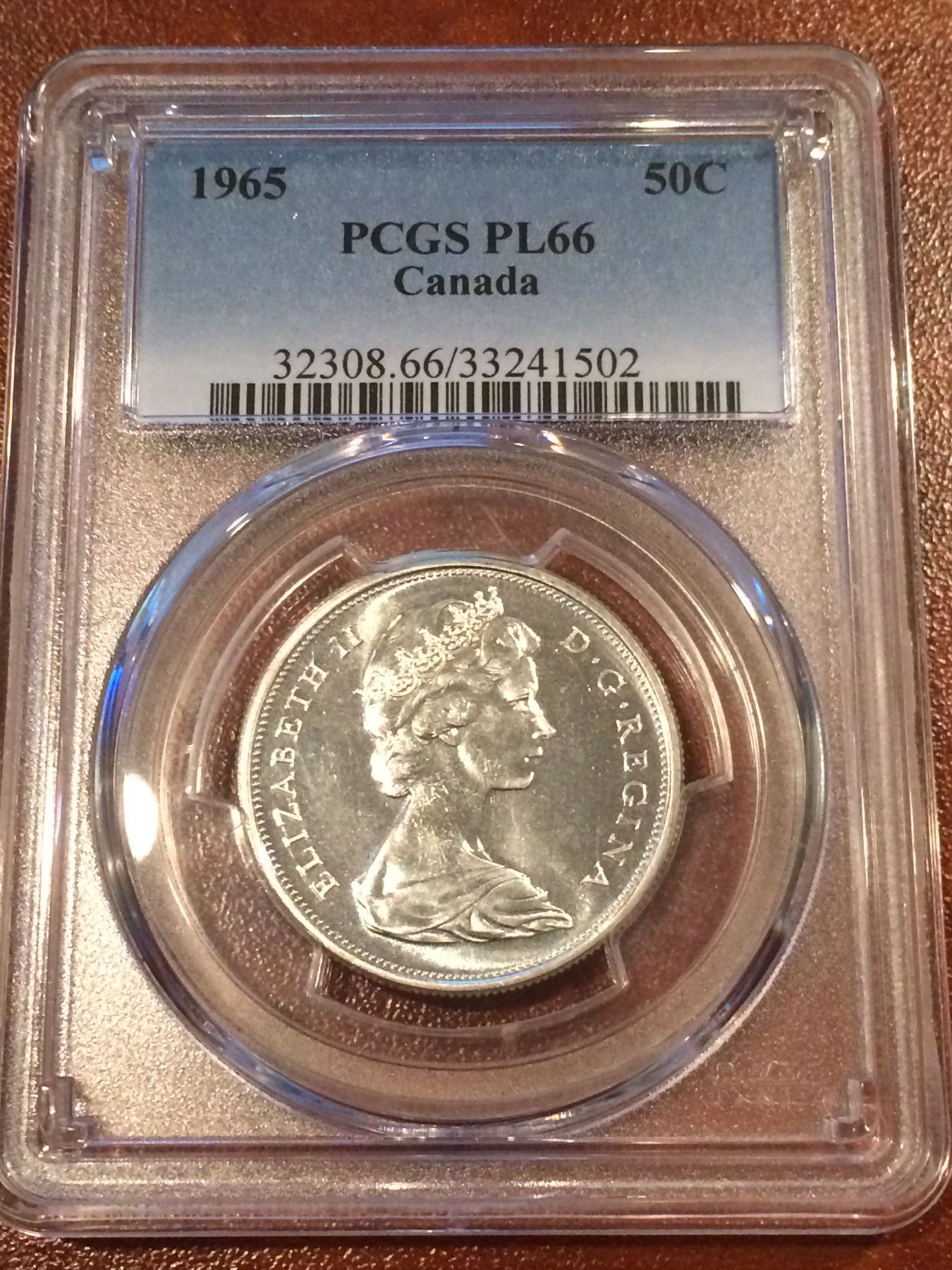 1965 Canada 50 Cent PCGS - PL66