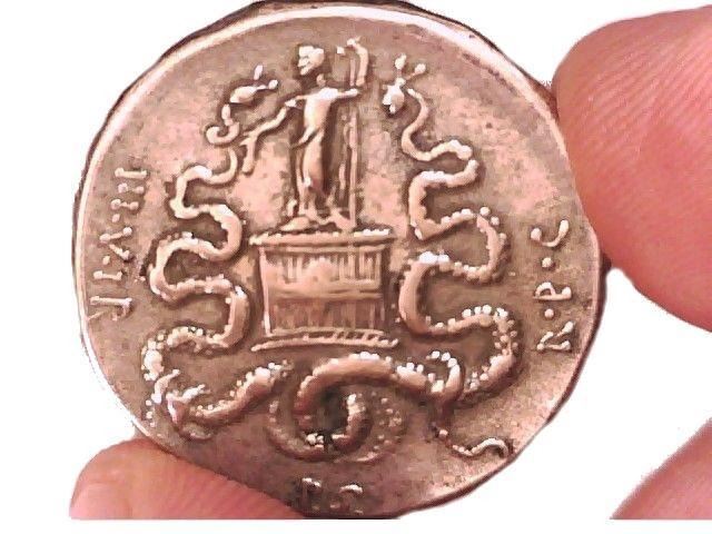 Roman Mark Antony & Octavia Cistophoric Tetradrachm Ephesus Dionysus Coin