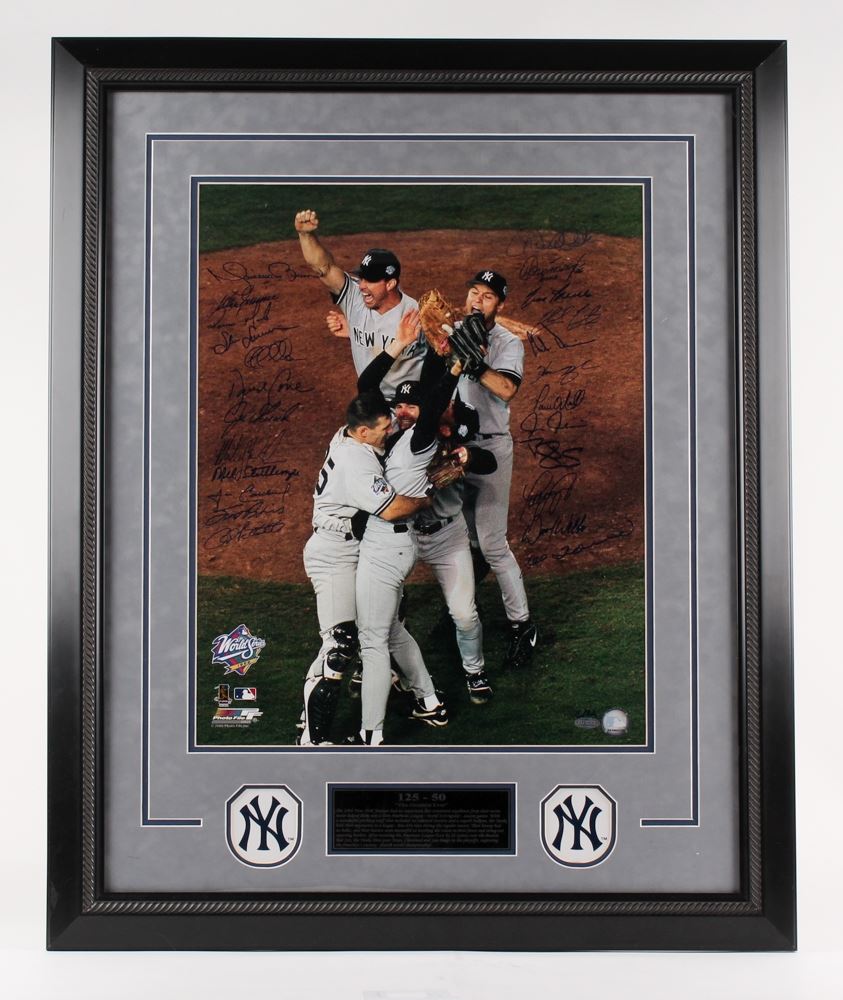 1998 Yankees World Series Champions LE 25" x 32" Custom Framed Photo Display Team-Signed by (24) Wit