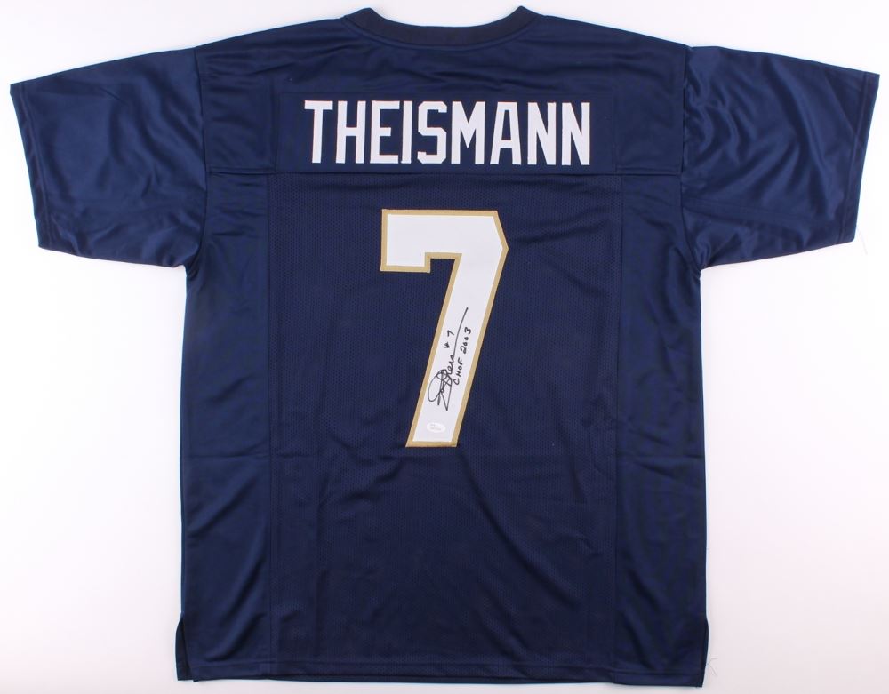 Joe Theismann Signed Notre Dame Fighting Irish Jersey Inscribed "CHOF ...