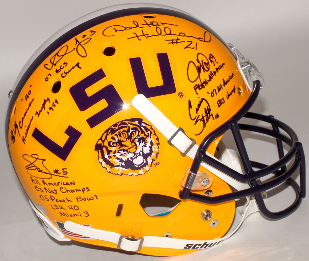 LSU Tigers Full-Size Helmet Signed by (10) with Bill Cannon, Alley ...