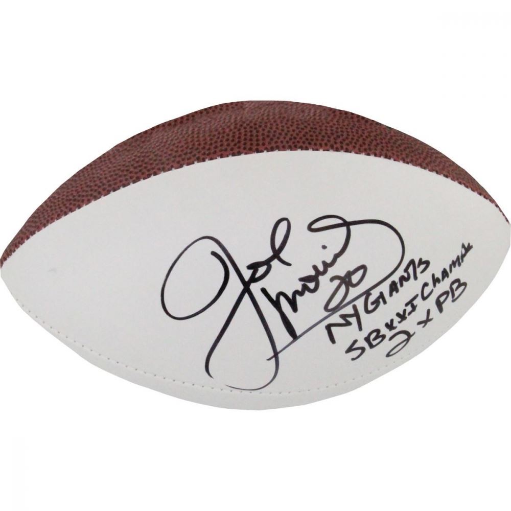 Joe Morris Signed LE Giants Logo Mini Football Inscribed "NYG 82-88 ...