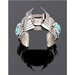 Navajo Sterling Silver Turquoise Claw Watch Cuff