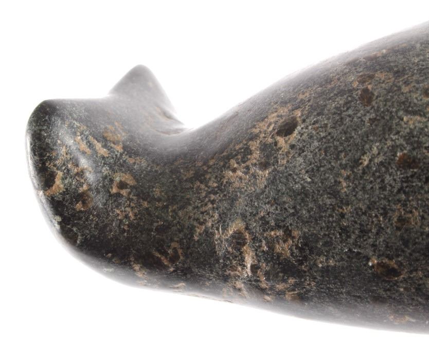 Chumash Indian Steatite Killer Whale Effigy Pipe