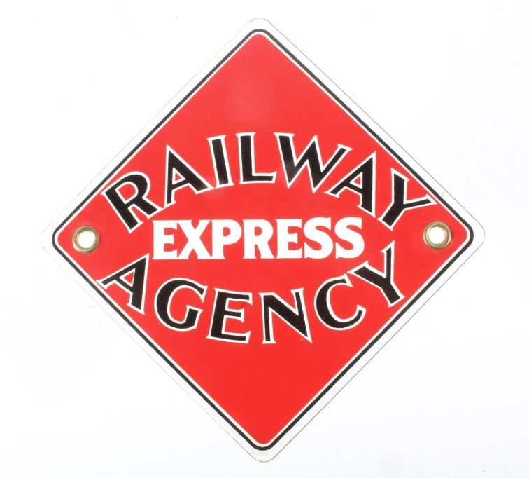 Original Railway Express Agency Porcelain Sign