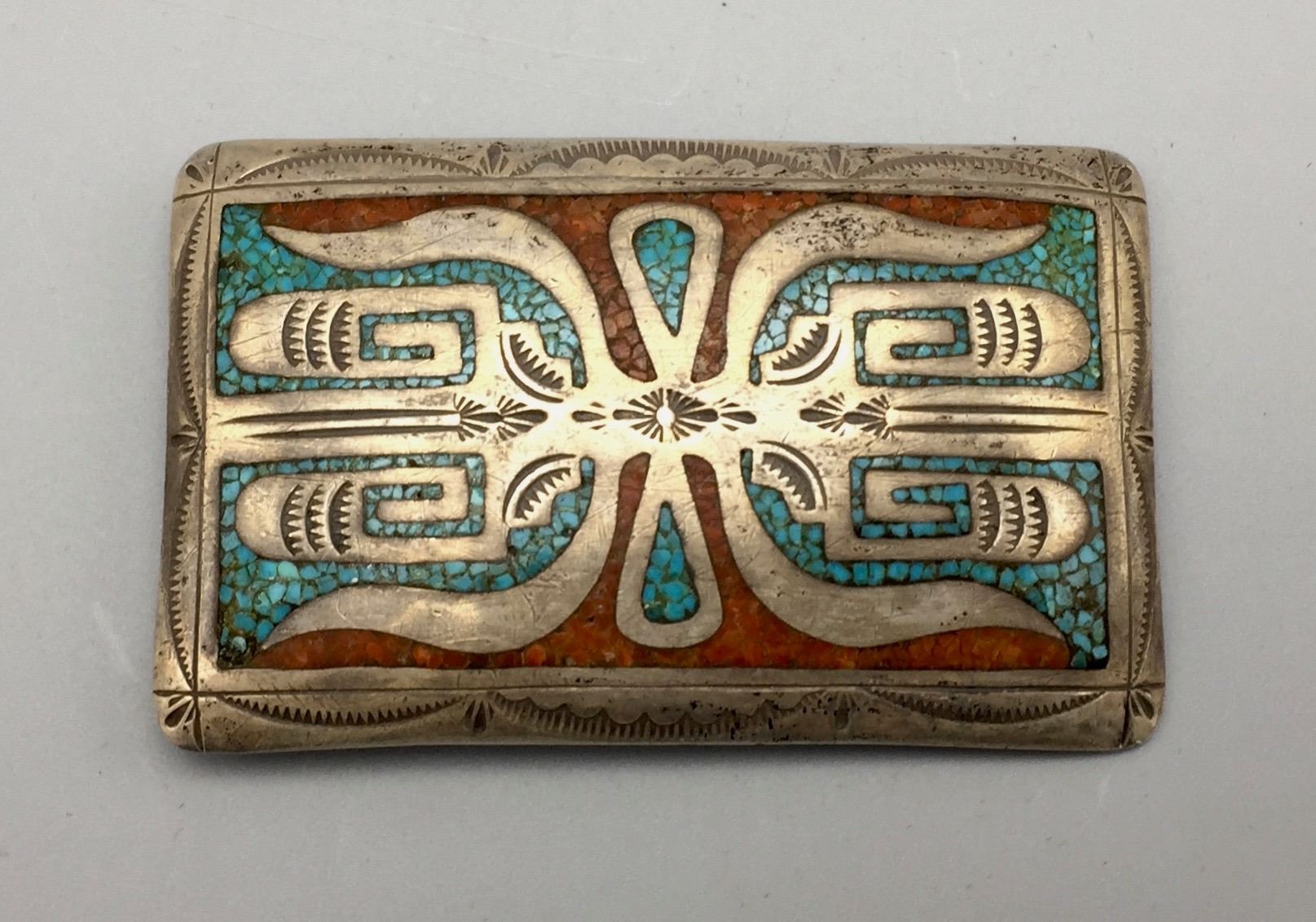 Vintage Inlay Belt Buckle