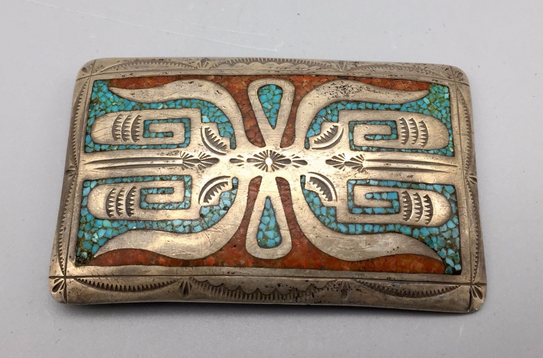 Vintage Inlay Belt Buckle