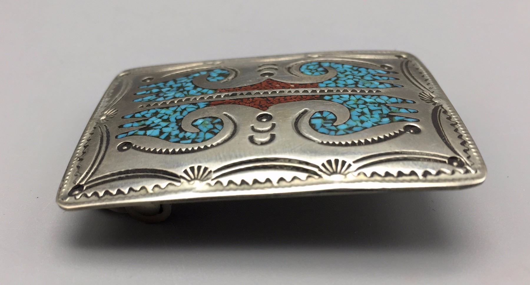 Vintage Inlay Belt Buckle