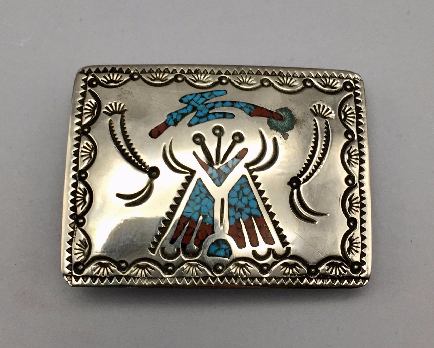 Vintage Inlay Belt Buckle