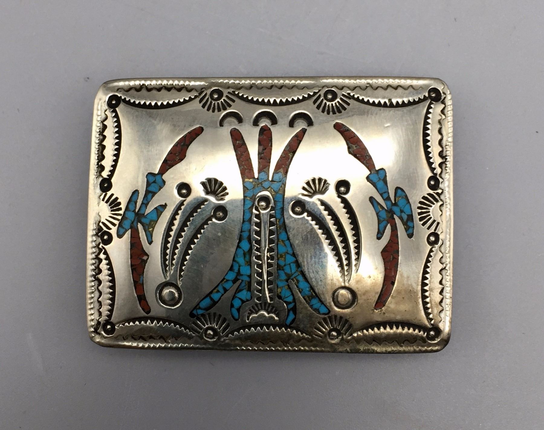 Vintage Inlay Belt Buckle