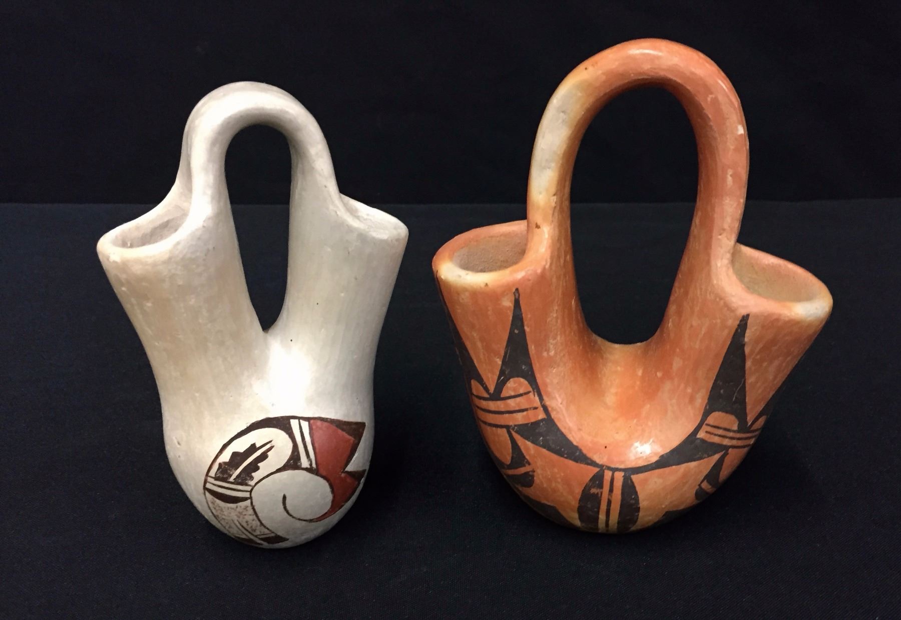 Pair of Vintage Hopi Pottery Wedding Vases