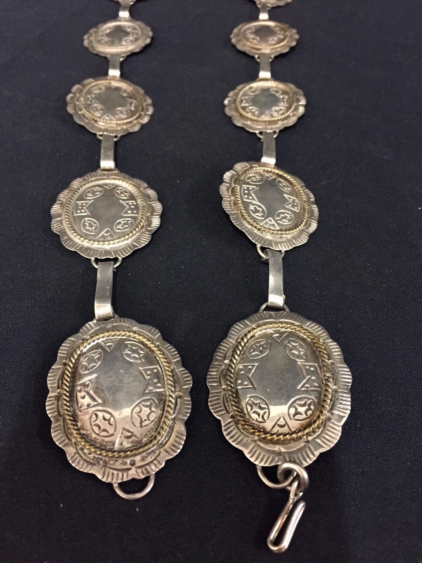 Unique, Vintage Sterling Silver Concho Belt