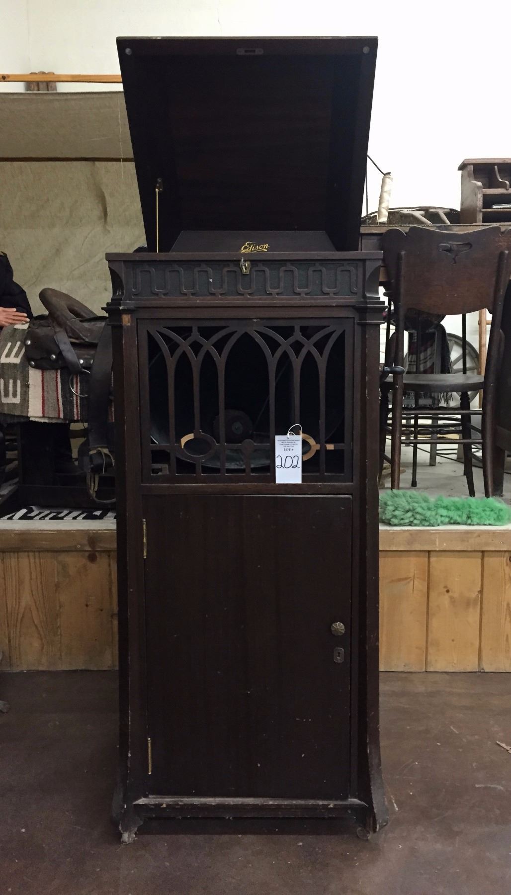 Antique Edison Phonograph - Cabinet