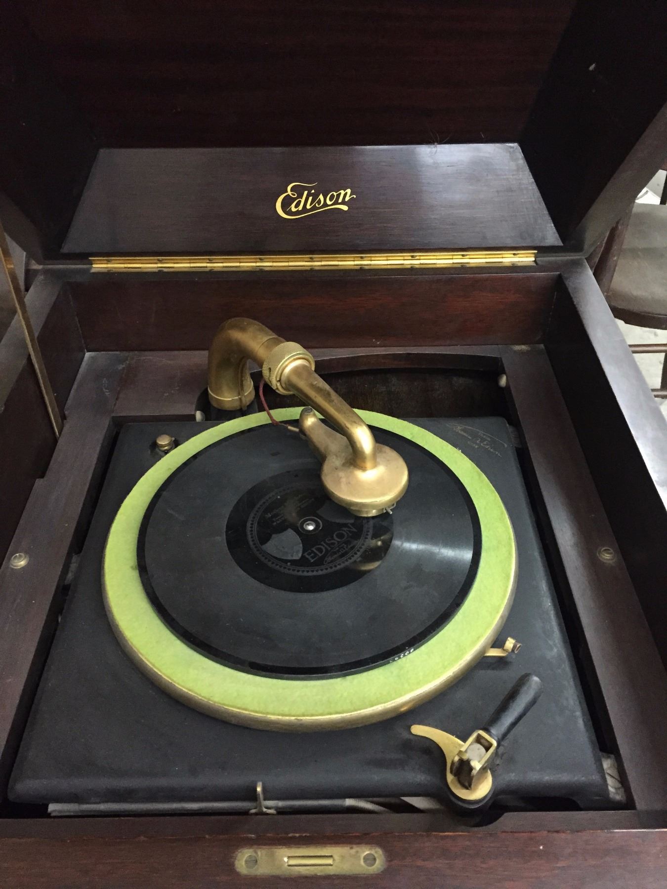 Antique Edison Phonograph - Cabinet