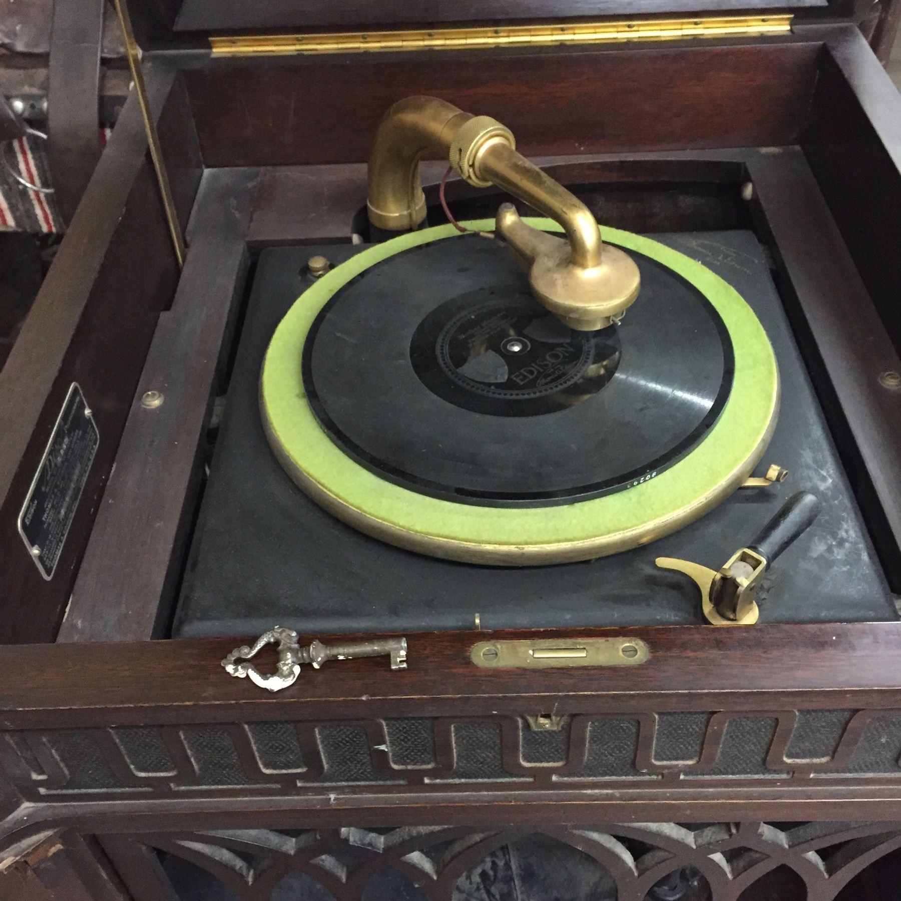 Antique Edison Phonograph - Cabinet