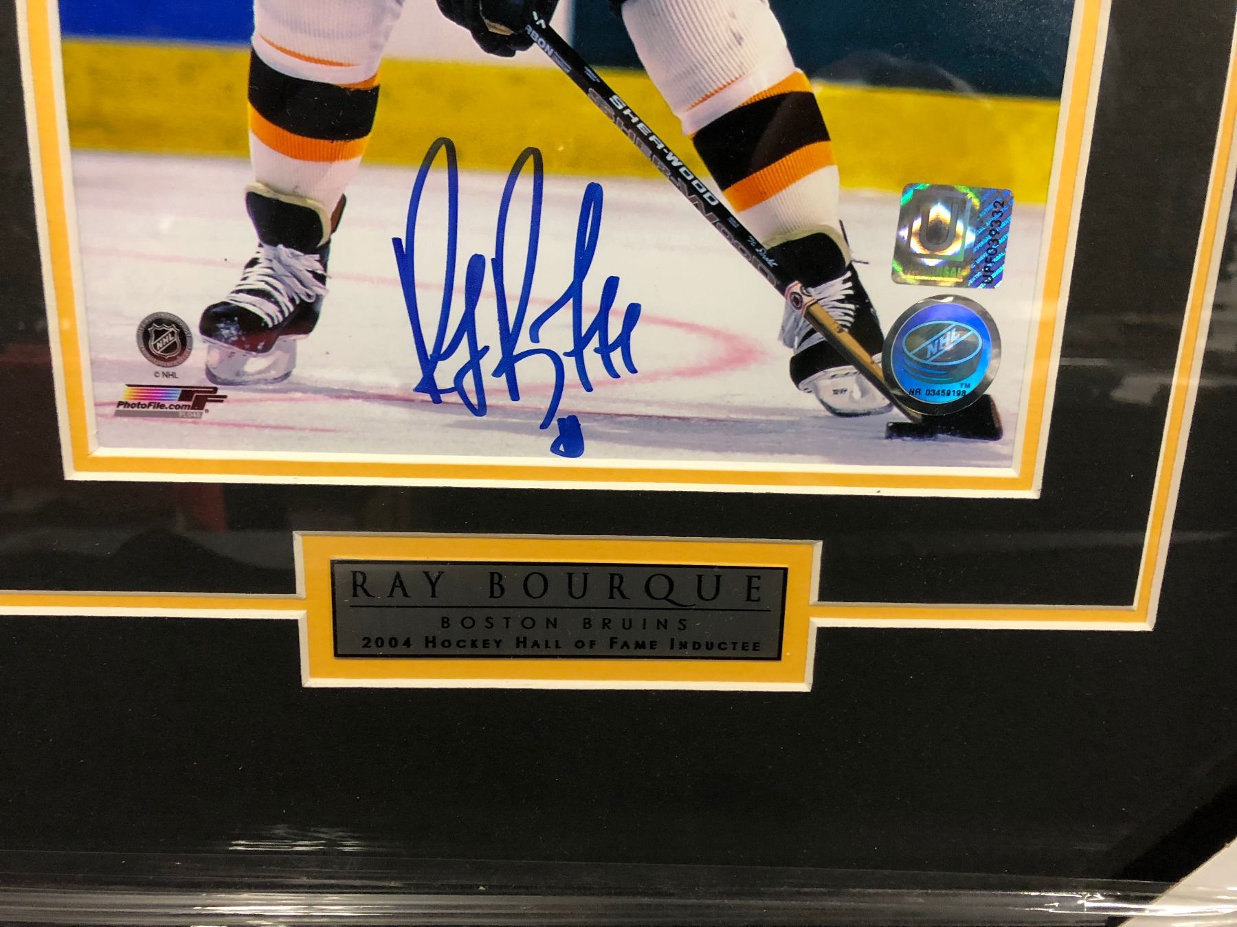 RAY BOURQUE AUTOGRAPHED 16" X 20" FRAMED PHOTO W/ COA