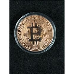 Bitcoin Commemorative Round Collectors Coin 24K gold-plated