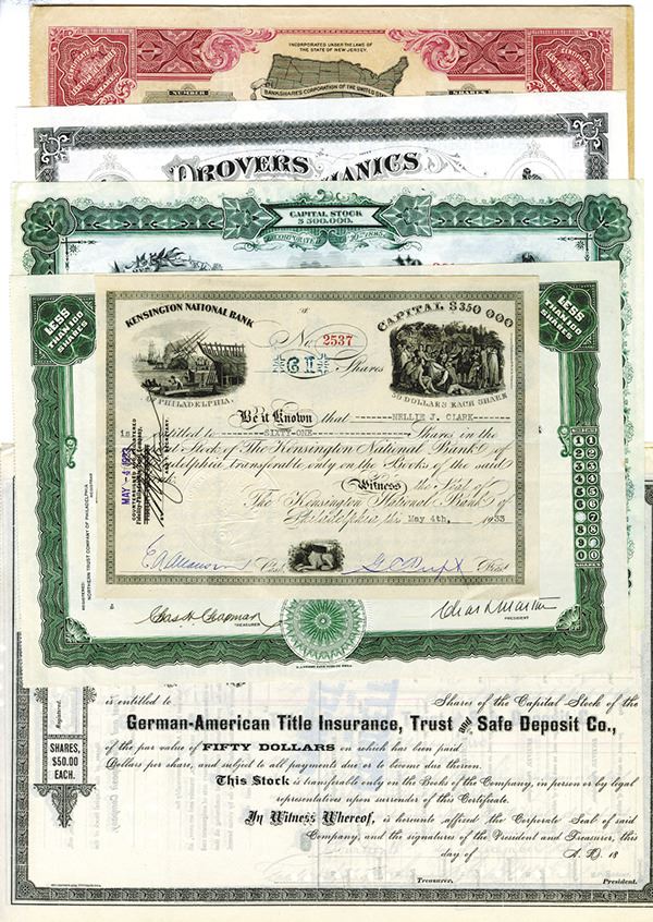 Assortment Of Issued And Cancelled Stock Certificates Ca 1880 1930 7 assortment-of-issued-and-cancelled-stock-certificates-ca-1880-1930-7
