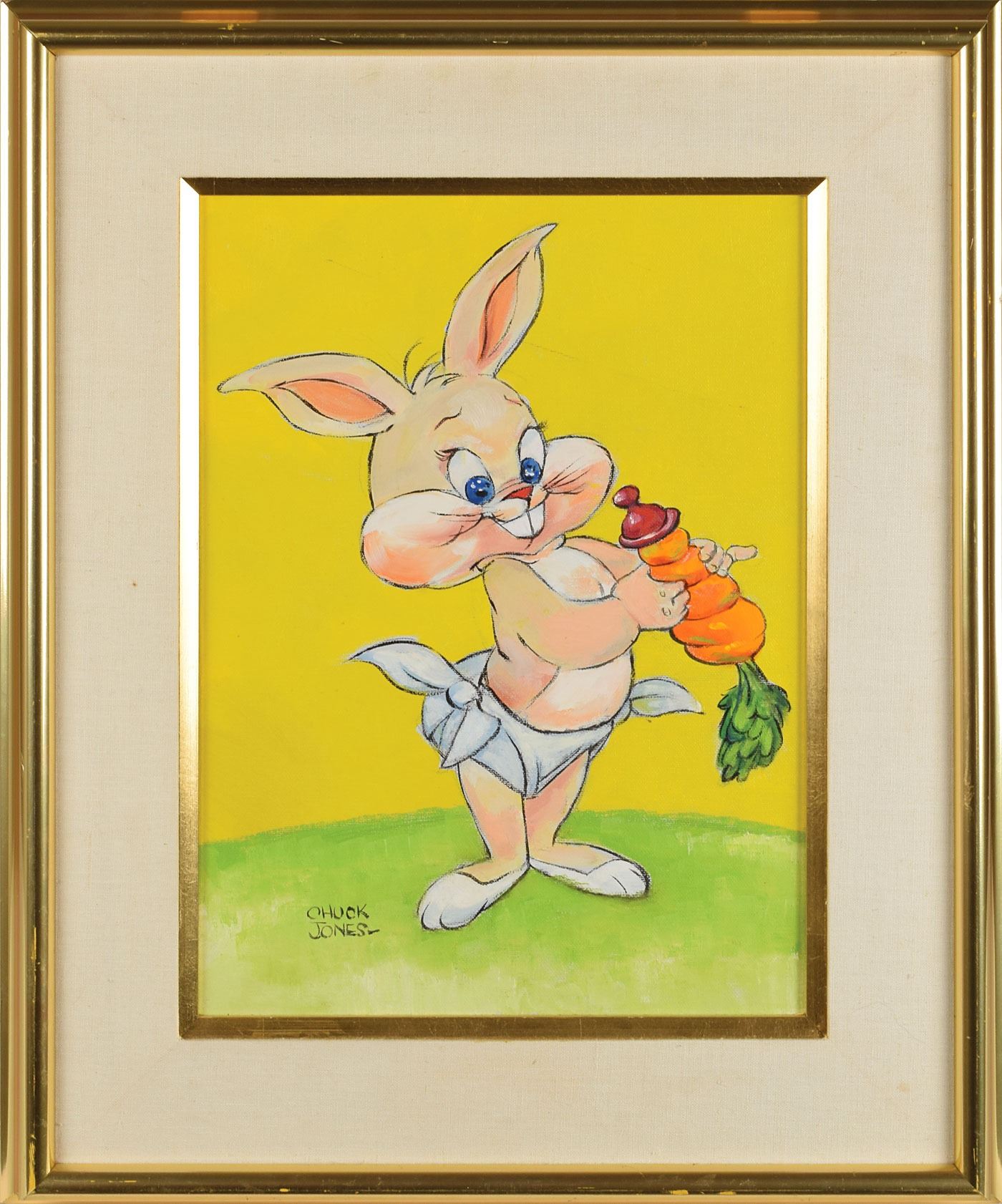 Chuck Jones Original Oil Painting of Baby Bugs Bunny