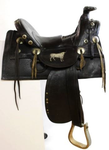 Antique square skirt saddle Sam Stagg rigged