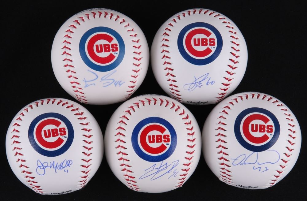 Lot of (5) Signed Chicago Cubs Logo Baseballs with (1) Miguel Montero ...