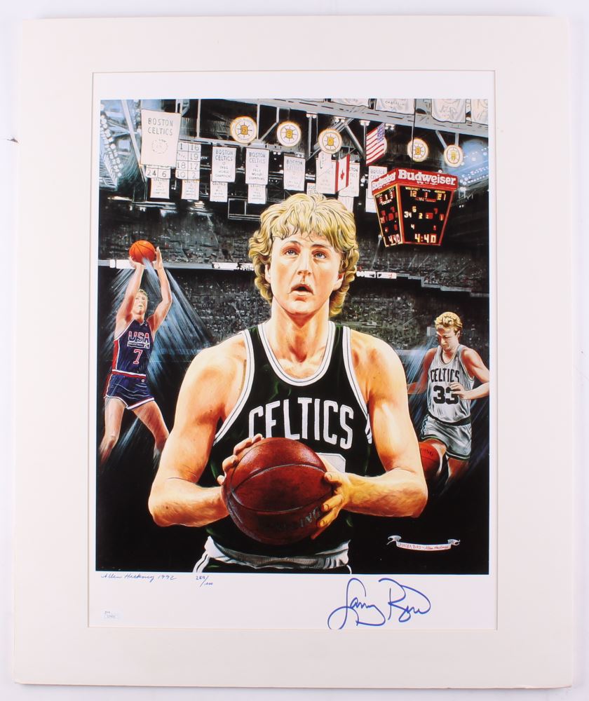 Larry Bird Signed Celtics "Forever Bird" 24x29 Custom Matted Limited ...