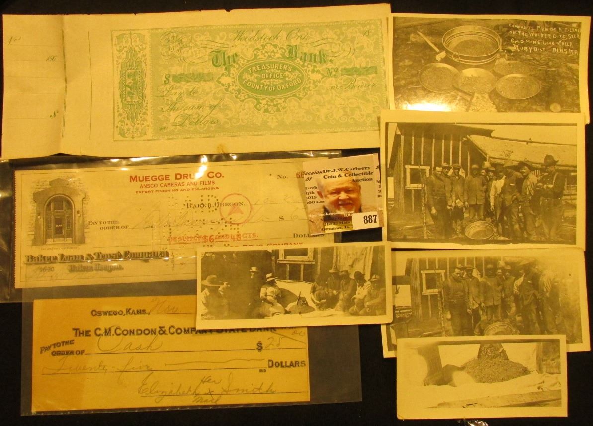 (3) Different Old Checks from the late 1800s to 1924; & (5) Original ...