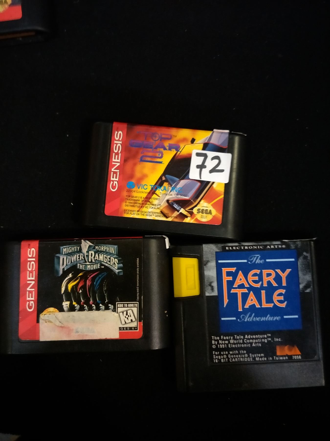 3 GENESIS GAMES/FAIRY TALE/POWER RANGERS/TOP GEAR 2