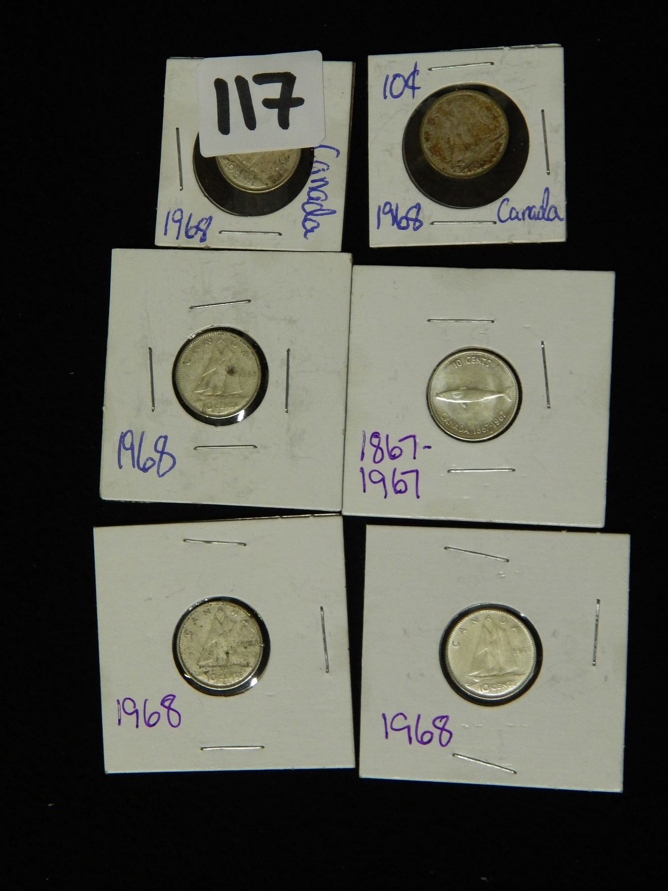 SET OF 6 DIMES 1967-68*4