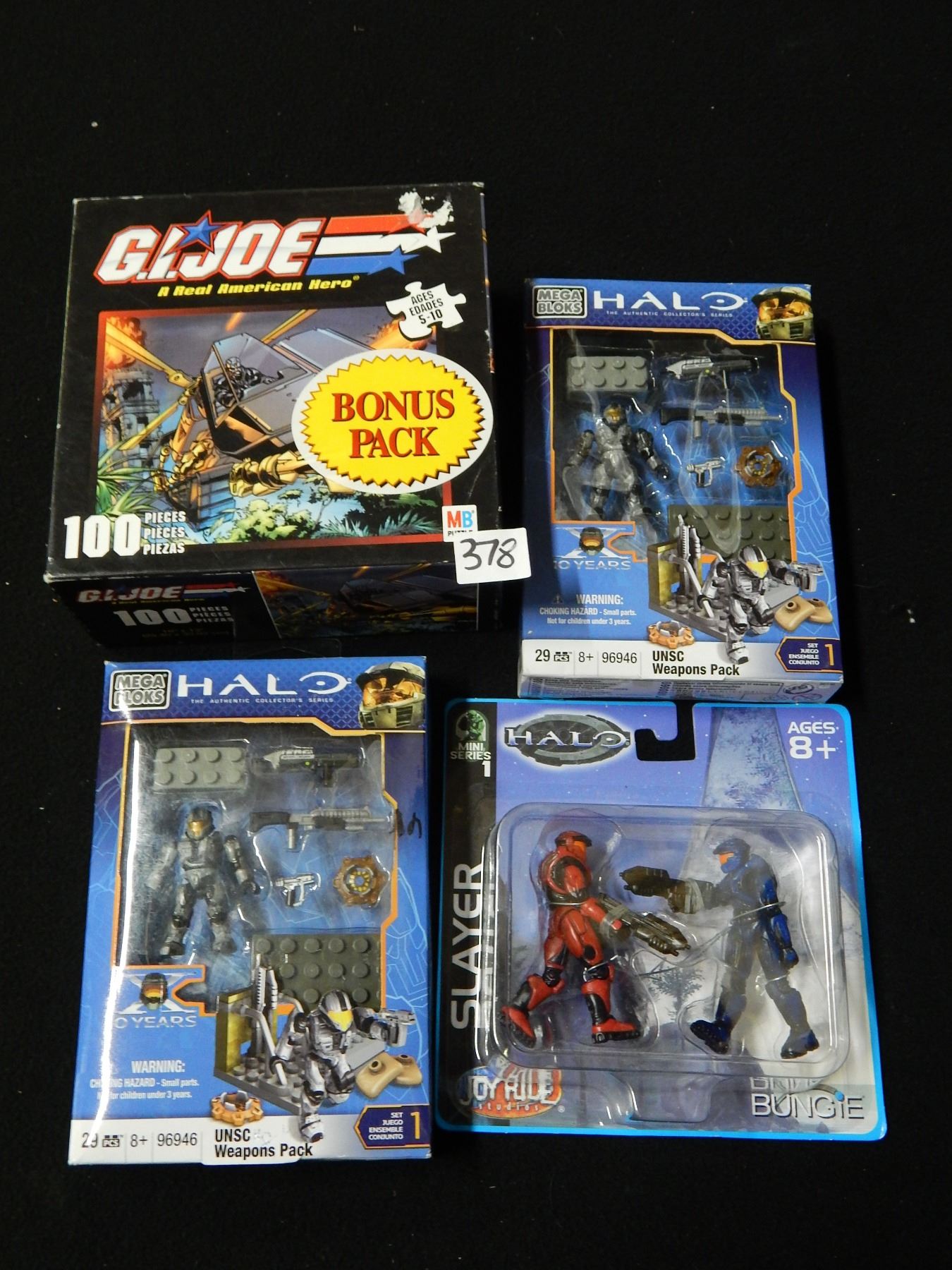 GI JOE PUZZLE 100 PIECES/HALO MINI SERIES 1 JOYRIDE +BUNGIE 2 FIGURINES ...