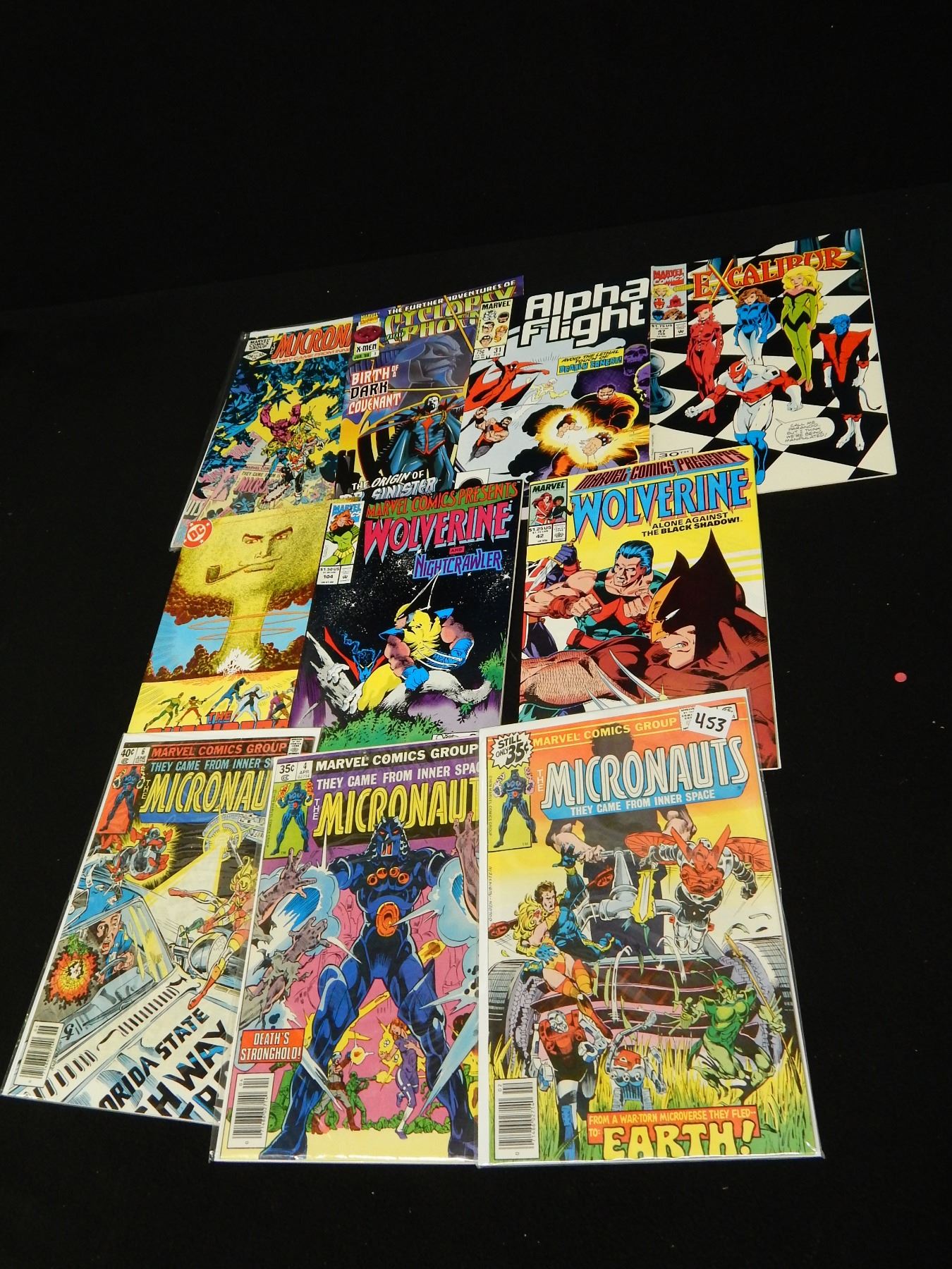 MARVEL COMICS MIX THE MICRONAUTS 1978 FEB,2,4,6,39,WOLVERINE,EXCALIBUR 94