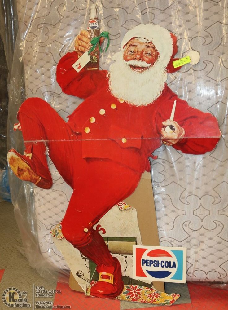 VINTAGE PEPSI COLA SANTA CARDBOARD CUTOUT.