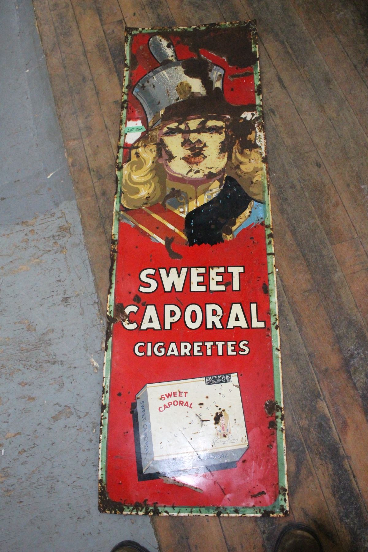 Metal Sweet Caporal Cigarette Sign (18" wide x 60" long)