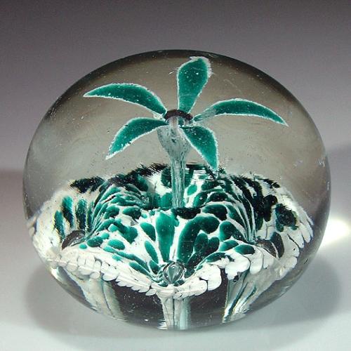 350: Edward Rithner Teal Flower Paperweight