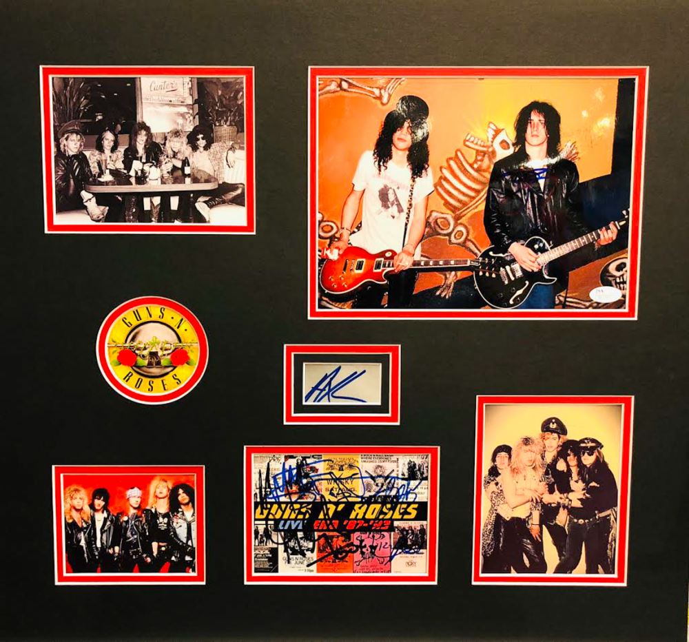 Guns N' Roses Band-Signed 23x25 Custom Framed Display with (8 ...