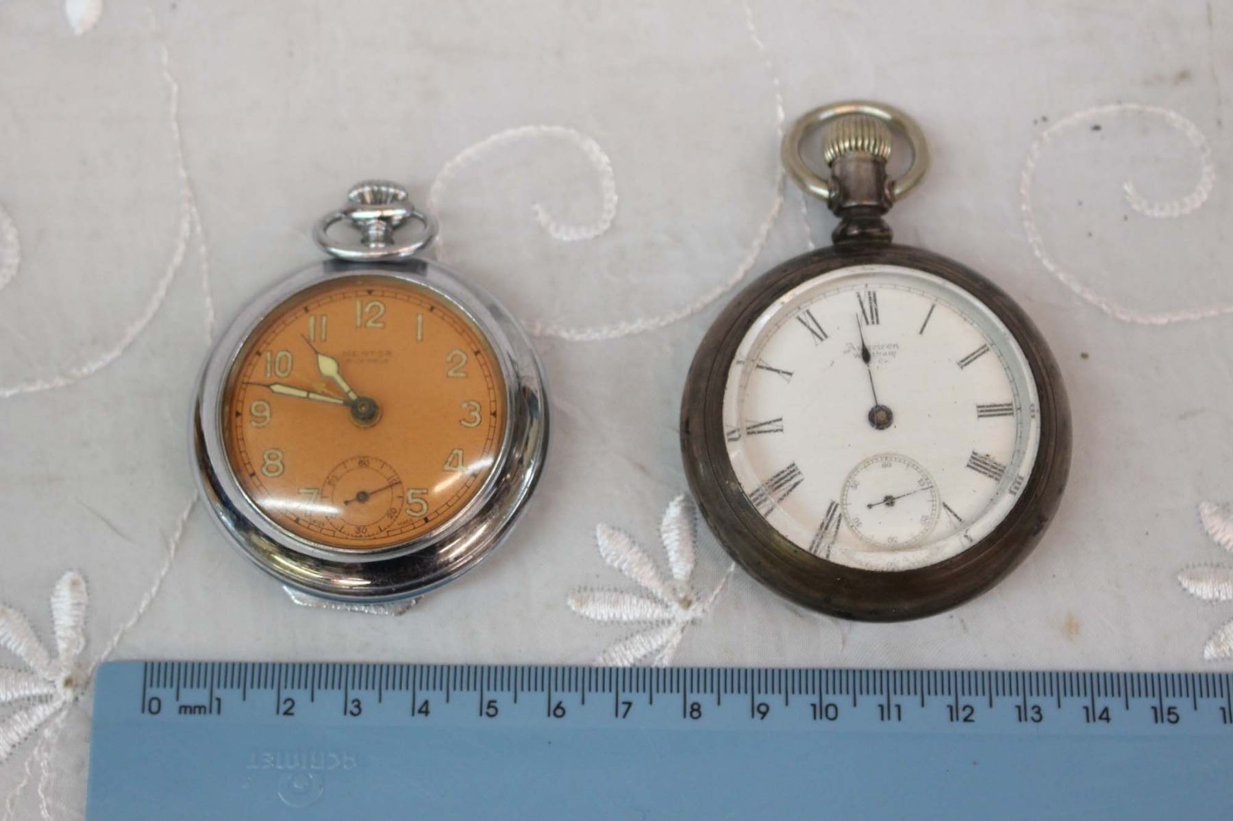Vintage Pocket Watch & Vintage Stop Watch (Mentor 4 Jewels & American ...
