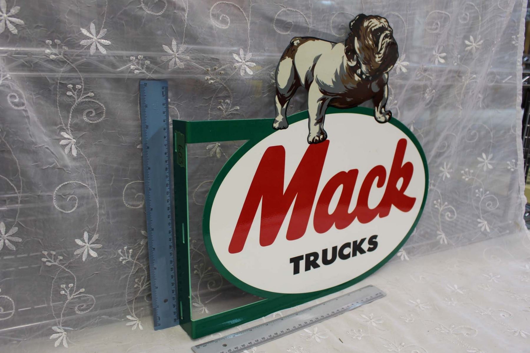 Mack Trucks Porcelain Sign 2 Sided (16" x 19")