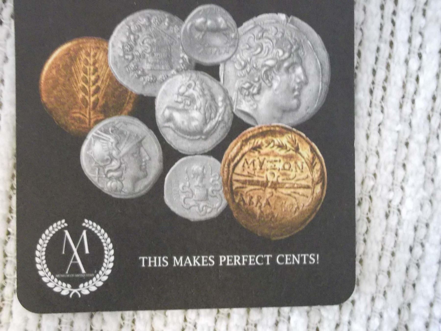 Misc Lot: Foreign Coins & Tokens (9), Pen Set & Cuff Links