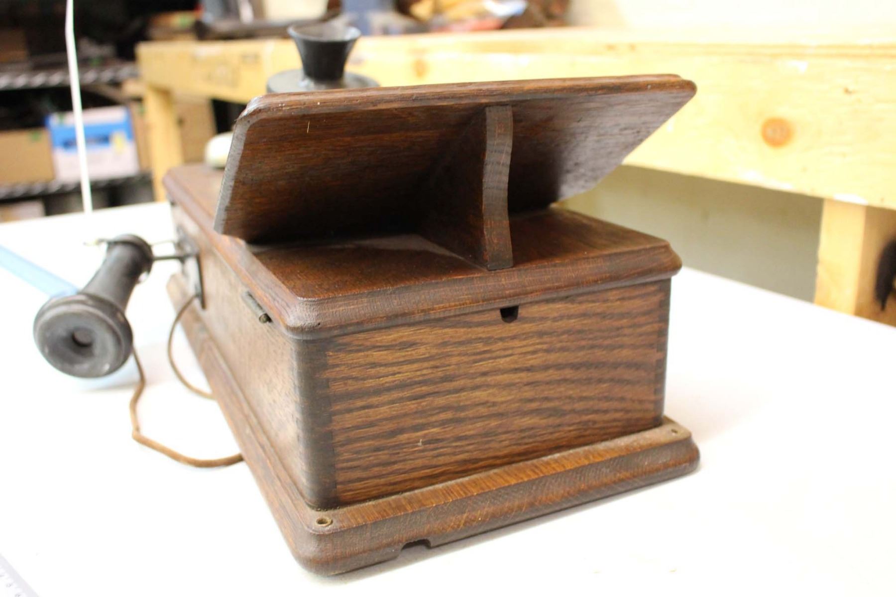 Oak Long Box Wall Phone