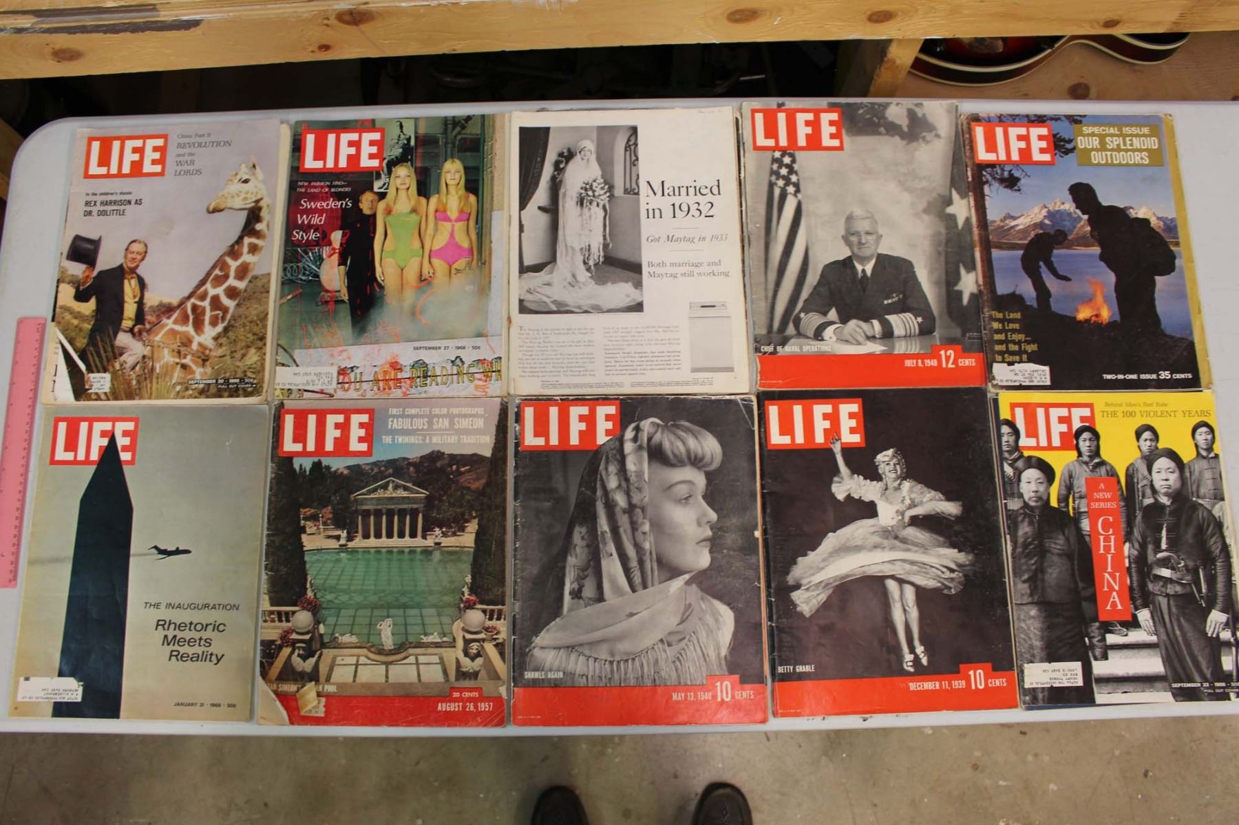 Lot of Vintage Life Magazines