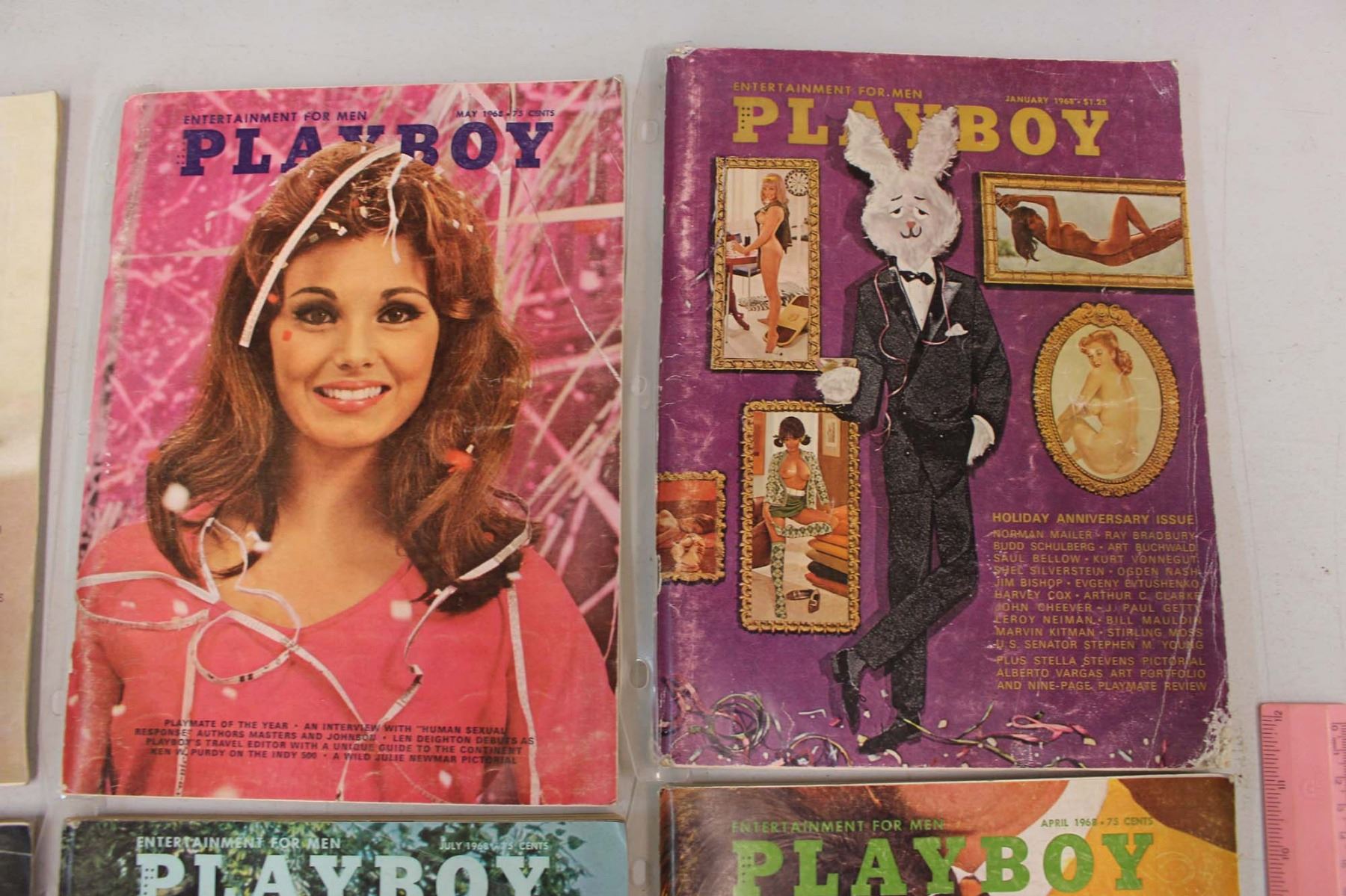 1968 Playboy Magazines (8) Jan, April, May, July, Aug, Oct, Nov& Dec
