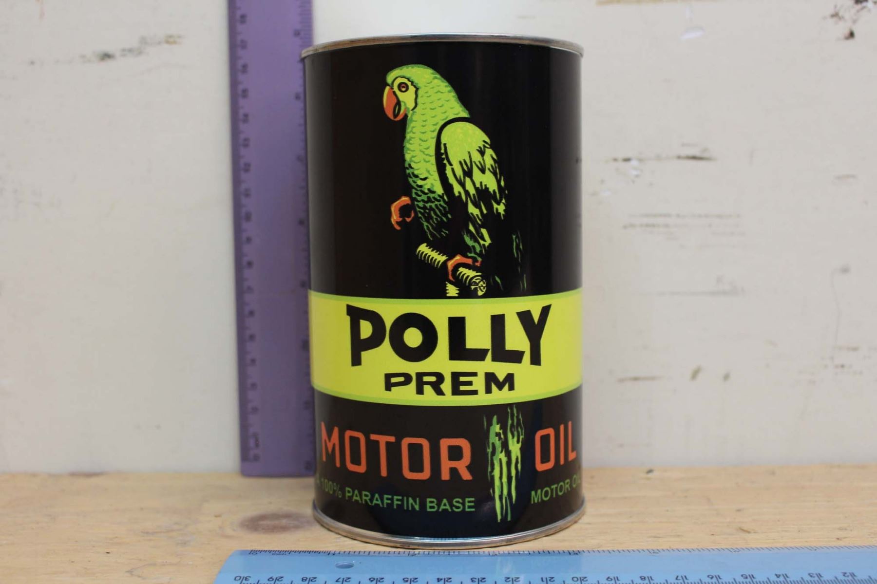 Reproduction Polly Prem Oil Tin- 1 Quart