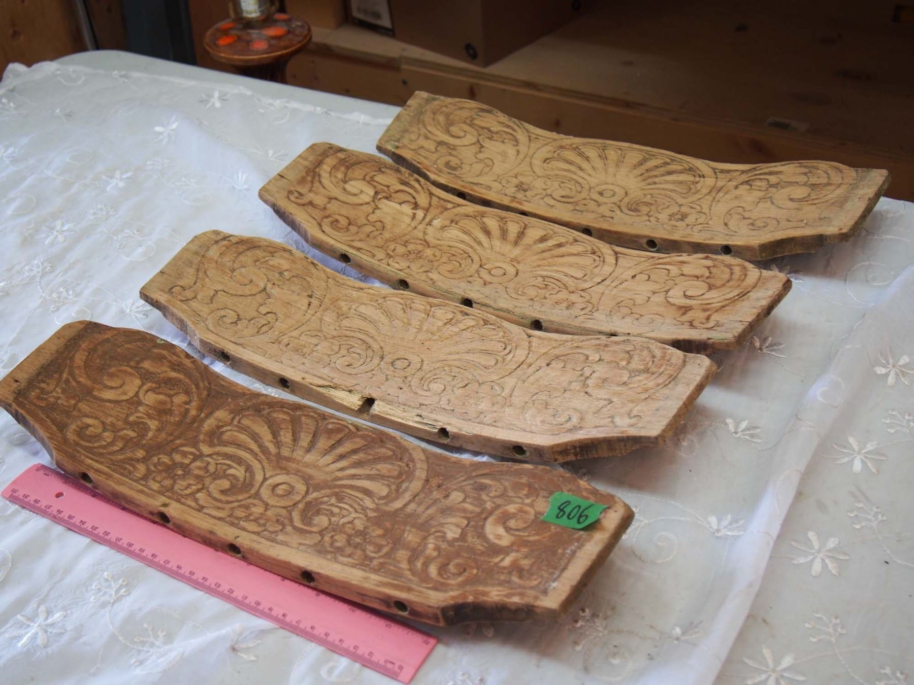 Old Pressed Back Chair Pieces (4)