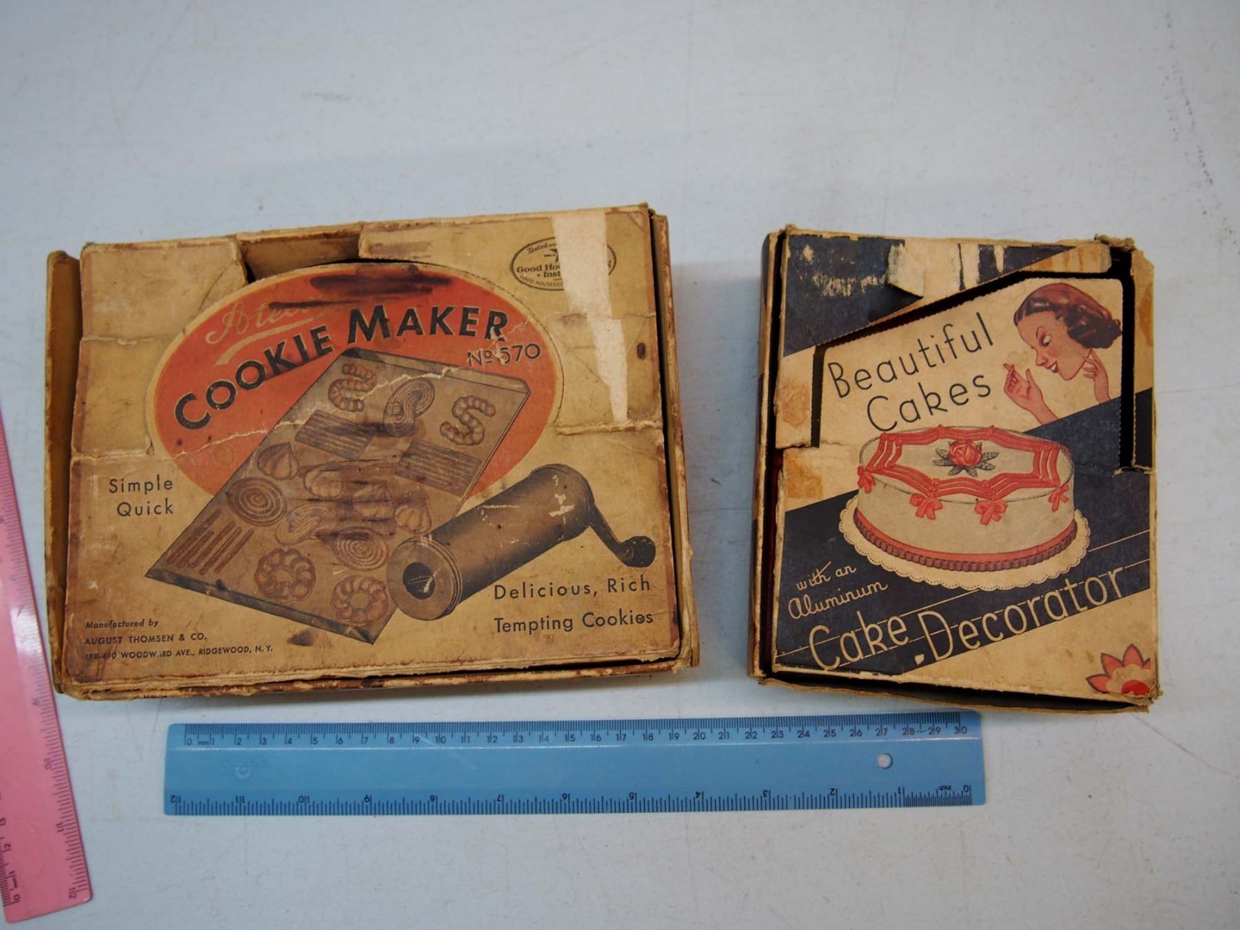Vintage Baking Supplies: Cake Decorator, Cookie Maker, Cookie Cutters ...
